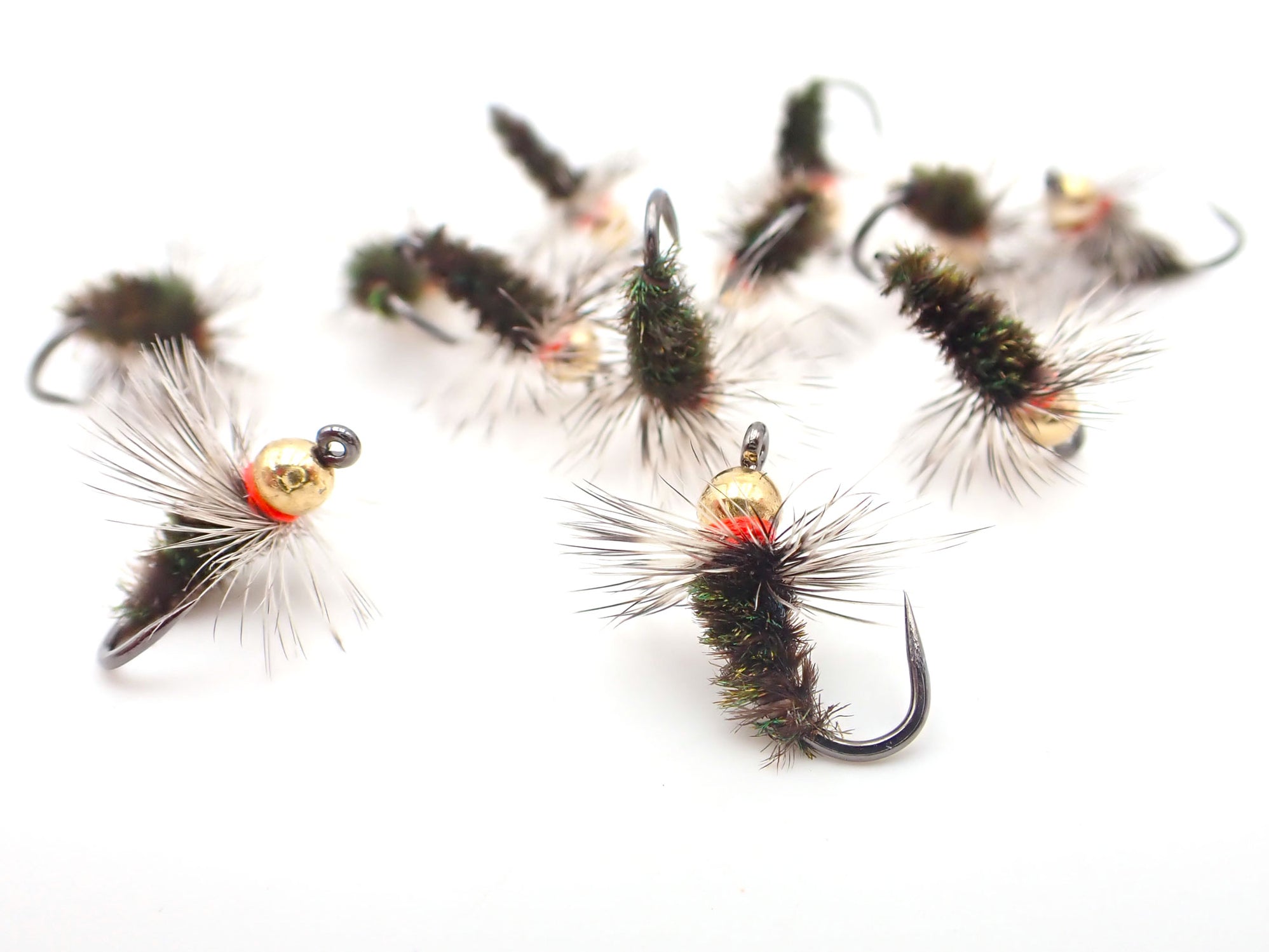 Tungsten Bead Head Peacock FUTSU Kebari Flies (12 pack) — DRAGONtail ...